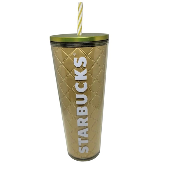 Starbucks | Dining | Starbucks Nwt Yellow Fabric Design Tumbler Cup ...